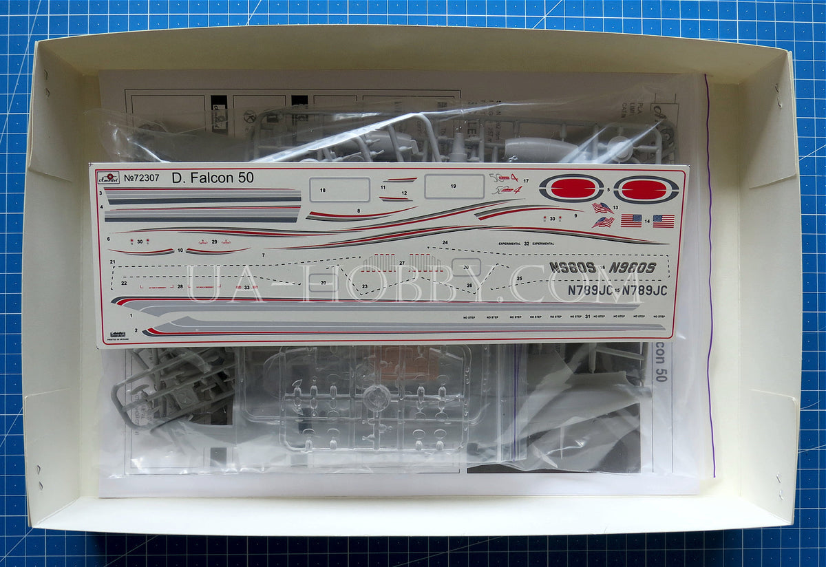 1/72 Dassault Falcon 50 (version with winglets). Amodel 72307 – UA-hobby